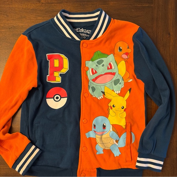 Nintendo | Shirts & Tops | Pokemon Varsity Jacket Youth Large Pikachu ...